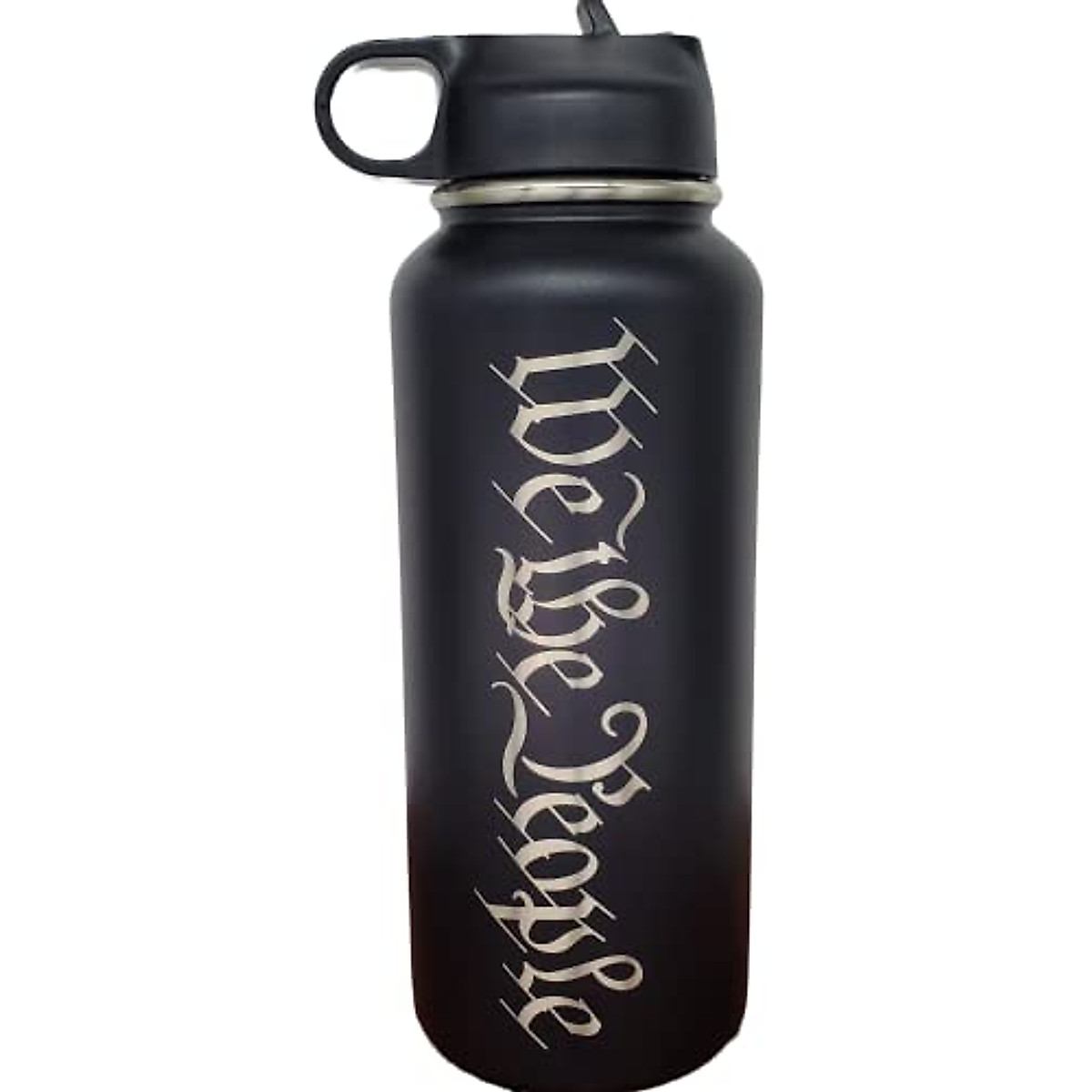 WTP We The People American Flag Stainless Steel Water Bottle Insulated - Double Walled Two-Sided Laser Engraved Hydration Bottle Hot or Cold / 32 oz US Constitution