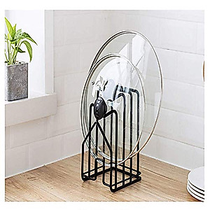 NEIDE Kitchenware Rack Storage Spoon Holder Pan Pot Lid Cover Stand Holder Shelf Rack Tool Pan Pot Lid Cover Rack C Board Storage Holder Shelf Kitchen Stand Multi-Pot Lid Rack Wall Space