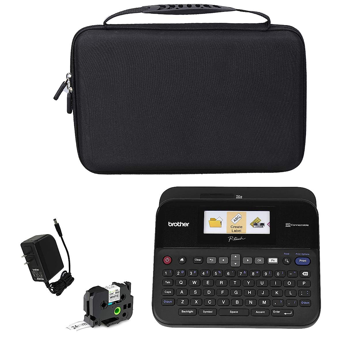 Mchoi Hard Portable Case for Brother P-Touch Label Maker PTD600 /D610BT Connected Label Maker, Case Only