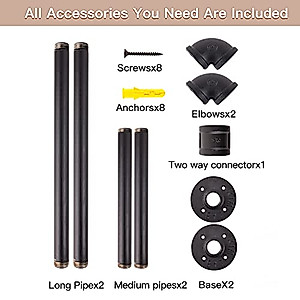 Varsoul Wall Mounted Clothes Rack - 48" Clothing Garment Rack, Space-Saving Heavy Duty Detachable Iron Clothes Hanger Pole, Multi-Purpose Hanging Rod for Closet Storage