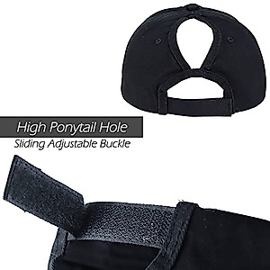 Eohak Ponytail Baseball Hat Distressed Retro Washed Womens Twill
