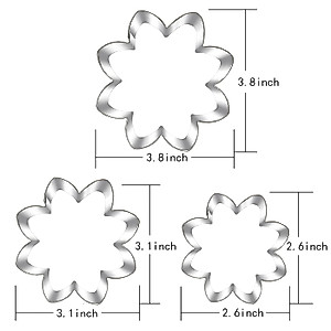 Sunflower Cookie Cutter Set-Size 3.8" 3.1" 2.6"-3 Piece-Cookie Cutters for You Are My Sunshine Baby Shower Birthday Party Decorations