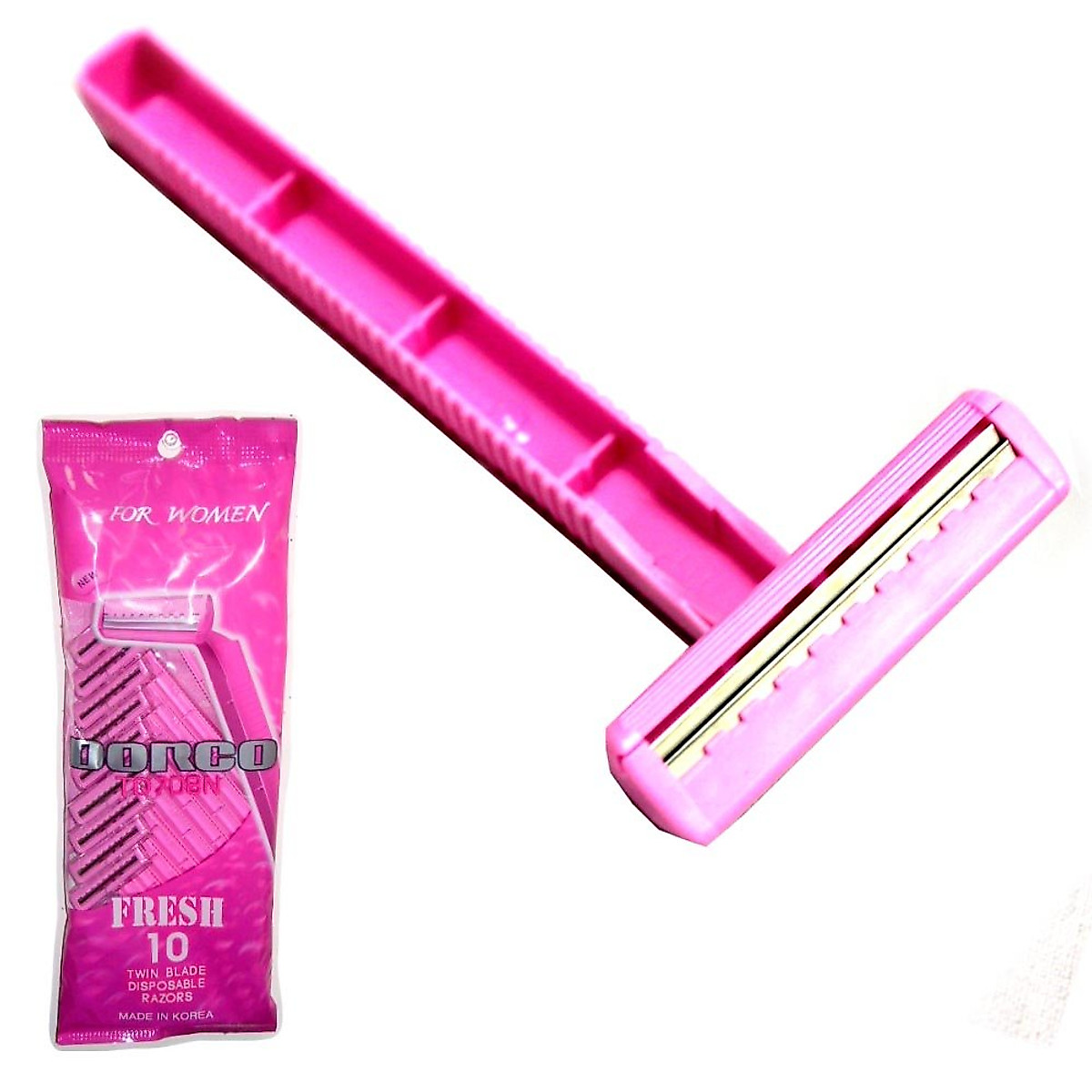 2 Packs 20 Ct Women's Razors Disposable Twin Blade Hair Removal Shaver Pink