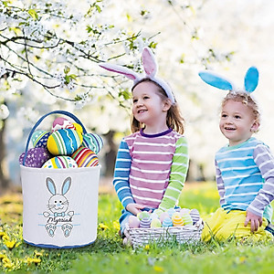 Niqai Personalized Easter Baskets for Kids Boys Girls Custom Easter Basket with Name Customized Easter Gift for Toddler, One Size