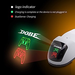 ECHZOVE PS5 Controller Charging Station, PS5 Controller Charger with Power Adapter, Playstation 5 Charger Station with LED Indicator