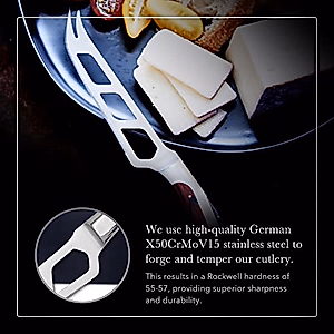 Hammer Stahl 5-inch Cheese and Tomato Knife | Cheese Knife That Cuts All Cheese Types | Soft Cheese, Hard Cheese | Durable Pakkawood Handle | Perfect for Cutting, Slicing, and Serving | Fruit Knife