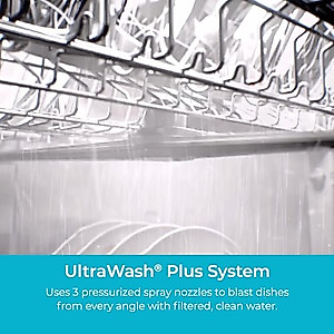 Kenmore 24" Built-In Stainless Steel Tub Dishwasher with EasyFlex 3rd Rack, SmartWash, UltraWash Plus, TurboDry, and Adjustable Rack, Energy Star Certified, Fingerprint Resistant Stainless Steel