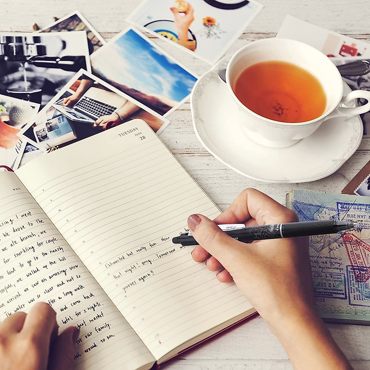 Pilot Frixion Erasable Pens - 6 Pack of Black Ink Pens + 4 Bonus Refills - Frixion Clicker Erasable Pens Retractable Gel Ink Pen - Fine Point 0.7 mm Used for Rocketbook & Notebook