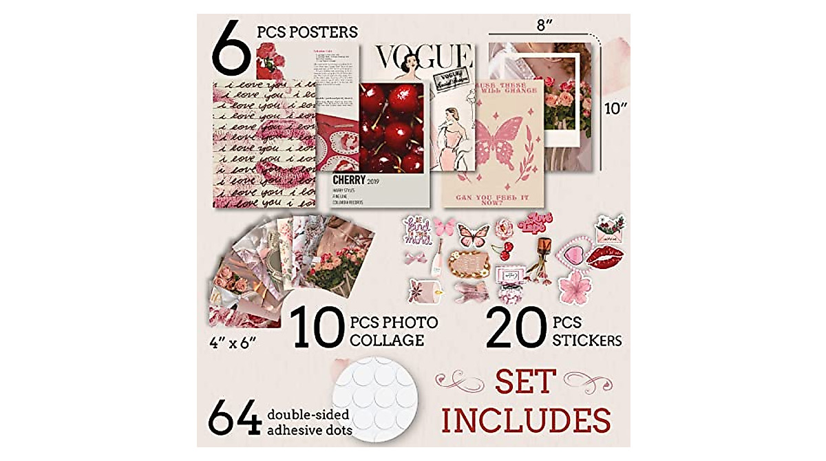 Coquette Room Decor - Vintage Pink Posters & Collages for Feminine ...