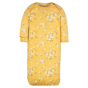 Gerber Unisex Baby Boy and Girls 4-Pack Sleeper Gown Gold 0-6 Months