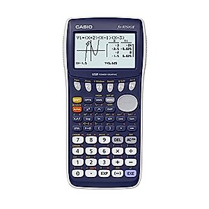 Casio fx-9750GII Graphing Calculator with icon based menu. Color white.