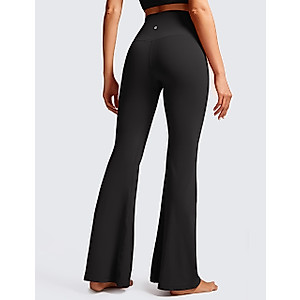 CRZ YOGA Butterluxe Crossover Flare Leggings for Women 31" - High Waist V Cross Bootcut Bell Bottoms Tummy Control Yoga Pants Black XX-Small