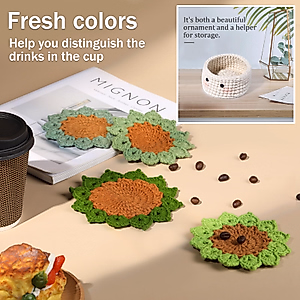 Hssugi Crochet Kit for Beginners - 6pcs Coasters in a Plant Pot Crochet Start Kit, Complete Beginner Crochet Kit with Crochet Hooks, Yarn, Clear Video Tutorials for Adult Beginners