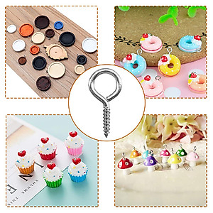 500Pcs Screw Eyes Pins,5 x 10mm Eye Shape Screw Hooks Metal Hoop Peg Small Screw Screw-in Eye Bolts for Workplace Office/DIY Jewelry Making/Art Findings Resin(Sliver)