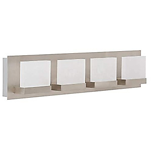 Home Decorators Collection Alberson 4-Light Brushed Nickel LED Bath Bar Light
