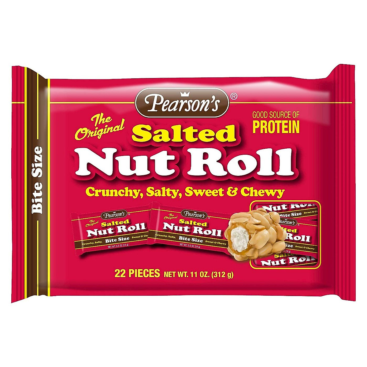 Pearsons Salted Nut Roll Bite Size 22 Pieces 11oz.