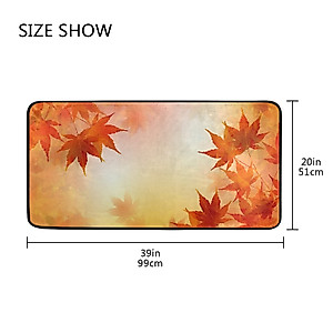 Thanksgiving Day Rugs Thanksgiving Autumn Leaves Golden Maple Rugs for Kitchen Bathroom Christmas Decorative Doormat Small Carpet Mat 39 x 20 inch