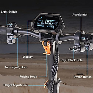 Electric Scooter with Seat, 1000W Electric Scooter for Adults Up to 35 MPH & 50 Miles Ranges, 10" Off Road Tires, Dual Disk Brake & Shock Absorption System, Handbar Case and Air Pump Included