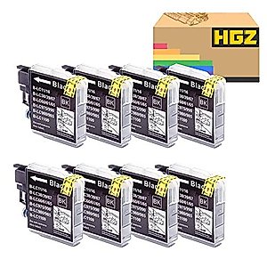 HGZ 8 Pack Compatible Ink Cartridges Replacement for LC61 LC61BK LC 61 Black, Work with Brother MFC-495CW, MFC-490CW, MFC-6490CW, MFC-6490CW, MFC-6890CDW (8 Black)