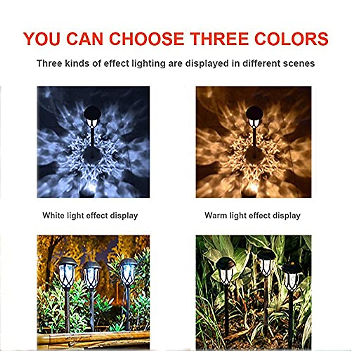 XYAA Solar Lamp Outdoor LED Retro Solar Powered Garden Lights Home Waterproof Park Lawn Path Landscape Lighting Decorative(6pcs,White)