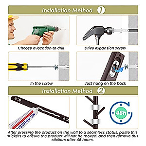 NiHome 2-Pack Branch Shape Decorative Wooden Coat Wall Mounted Hooks, Nordic Bamboo Coat Rack Hanger with Screws and Adhesive Bedroom Home Storage Rack Wall Hanging Tree Branch Hats Bags Coats Holder