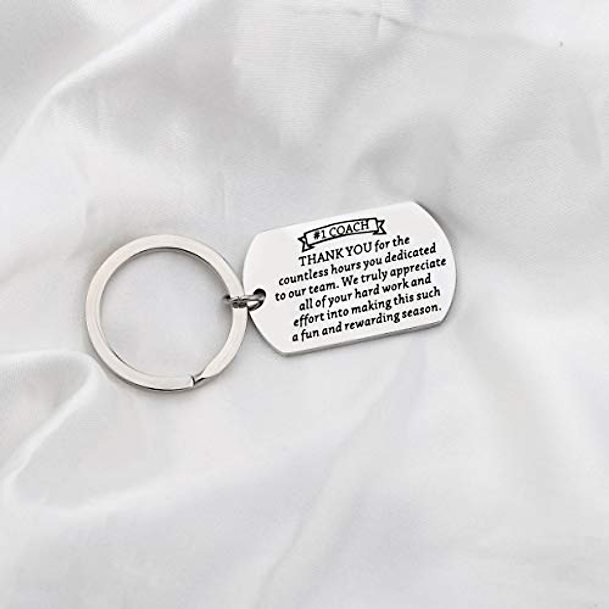 FUSTMW Coach Thank You Keychain #1 Coach Gift Appreciation Gift for Football Basketball Soccer Baseball Coach Retirement Gift (#1 Coach Gift)