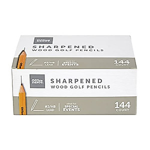 Office Depot® Brand Golf Pencils, Medium Point, Yellow, Pack of 144