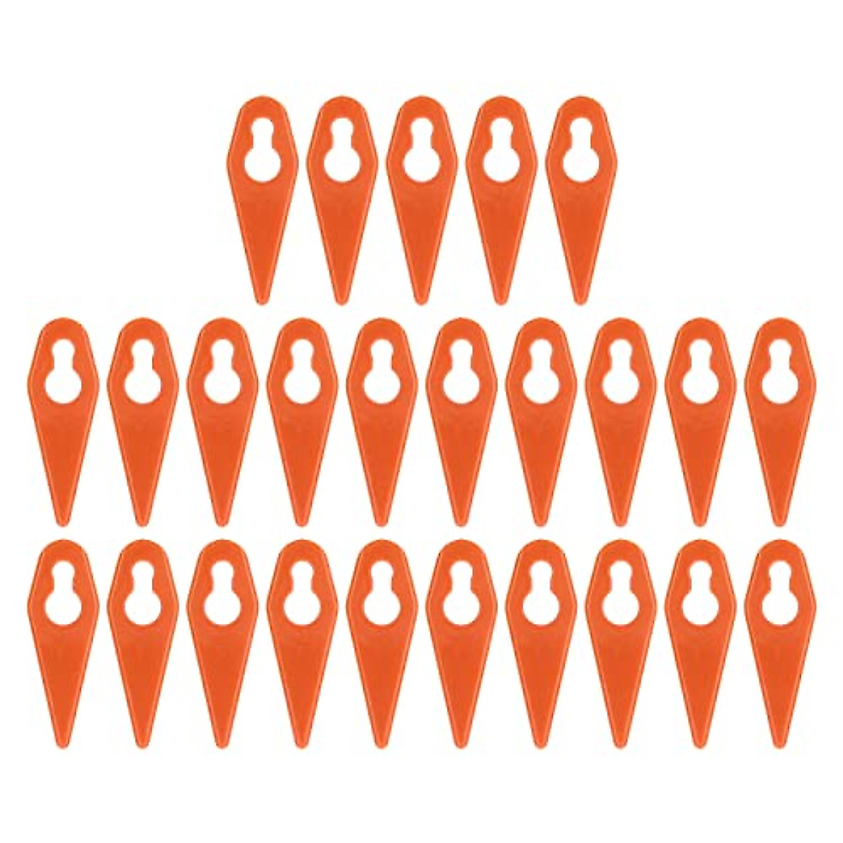 AMONIDA Plastic Trimming Blade, Wear Resistant 25PCS Compact Size Lightweight Lawn Mower Replacement Blades High Reliability Good Stability for Garden Devices (Orange)