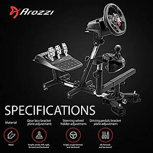 Arozzi Velocita Universal Racing Simulator Cockpit Compatible with Most Racing Sim Gear and Gaming Chairs Collapsible Telescopic and Portable - Black