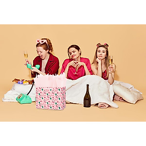 Linelglobal Cowgirl Gift Bag with Wrapping Tissue for Women Girl Birthday Party Decoration 12.6"