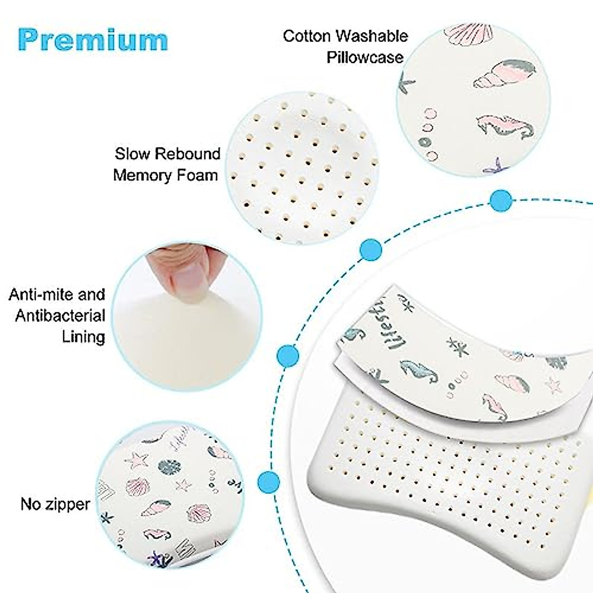 HEGABABY Baby Pillows for Sleeping,Baby Pillow Breathable Set for Infants & Toddlers 16X10IN