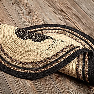 VHC Brands Sawyer Mill Charcoal Farmhouse Dining Room Living Room Kitchen Floor Natural Jute Rug w/ Pad 20x30 Poultry