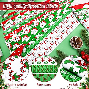 Ganeen 100 Pcs Christmas Fabric Patchwork Roll Quilting Fabric Roll up Fabric Quilting Strips, 2.55 Inch Candy Elements Roll up Fabric Patchwork Fabric for Xmas Sewing DIY Crafts