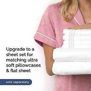 Extra Deep Queen 400 Thread Count Cotton Fitted Sheet - Hotel Luxury Single Fitted Sheet Only - Easily Fits 18" to 24" Mattress - Soft, Wrinkle Free, Breathable and Comfy - Extra Deep Pockets - White