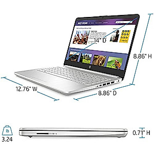 HP 2022 New Flagship 14 Laptop: 14" FHD IPS Display, Dynamic 4-Core Intel i3-1125G4(Upto 3.7GHz), 16GB RAM, 256GB SSD, UHD Graphics, Backlit-KYB, FP-Reader, WiFi, Fast Charge, HDMI, USB-C, Win10S, TF
