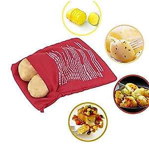 vipolish 4Pcs Microwave Potato Bag Reusable Microwave Cooker Bag Baked Potato Pouch Perfect Potatoes in Just 4 Minutes