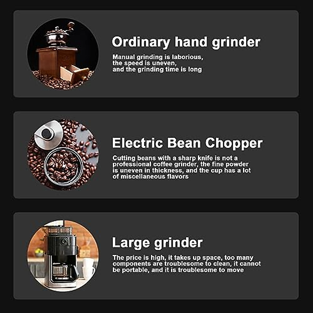 Automatic Coffee Grinder, Ceramic Coffee Bean Grinder, Washable Small Cordless Coffee Grinder With Adjustable Settings, Portable Coffee Grinder Electric Burr For Espresso Drip Camping