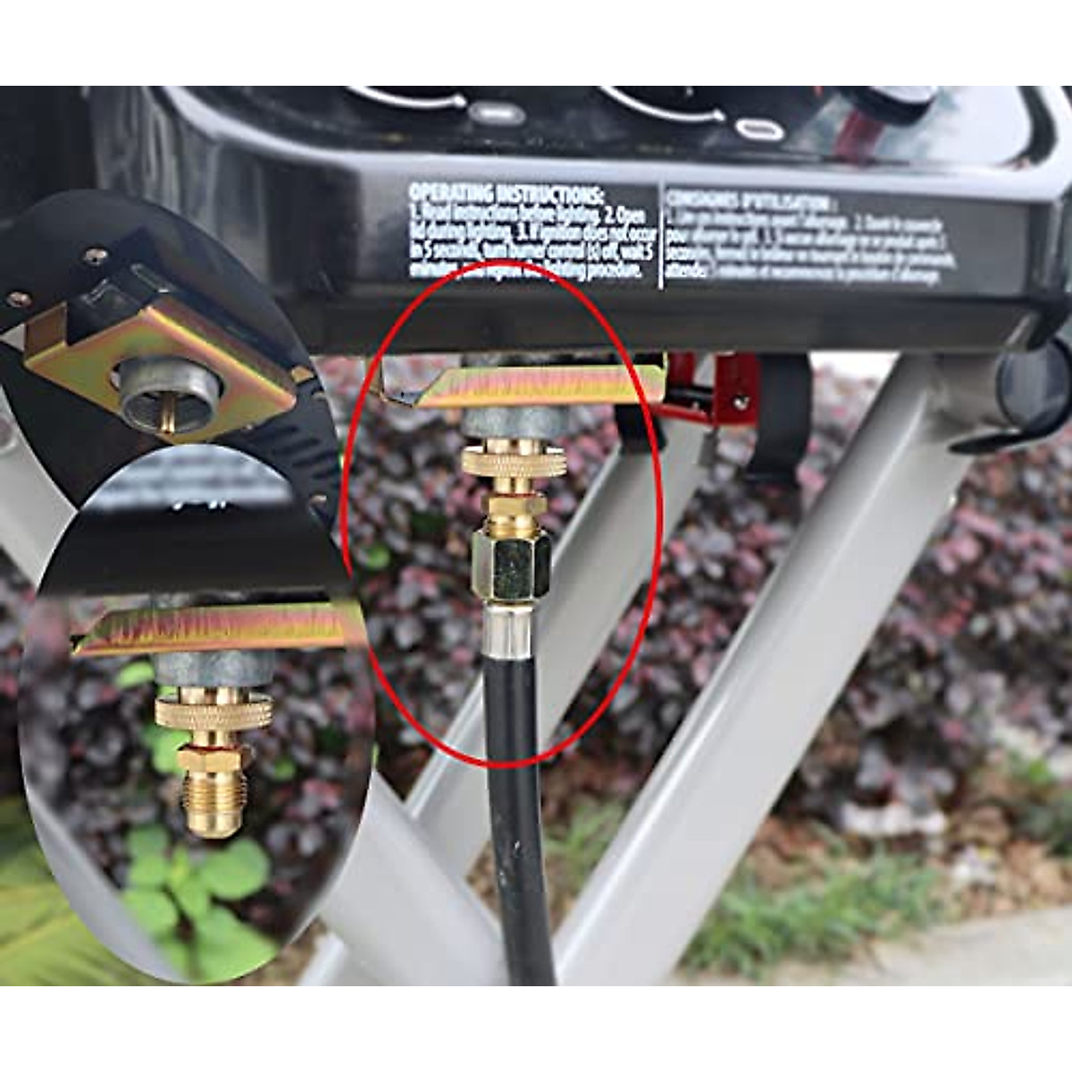 METER STAR 12 Ft Quick Connect Liquid Propane Hose for RV to Hook Up Portable Camping BBQ Grill,Quick-Change Connection Convert to 3/8“ Female Flare Hose for 1lb Tank Regulator