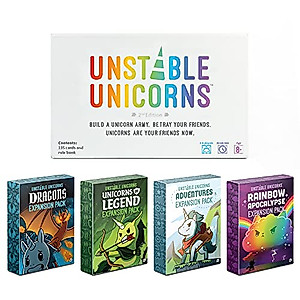 Unstable Games - Unstable Unicorns Base Game - Competitive Award-Winning Card Game For Kids, Teens, Adults - 2-8 Players, Easy, Quick