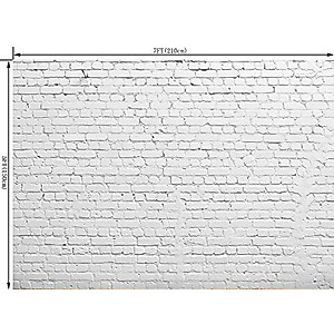 OUYIDA White Brick Wall Backdrop for Baby Shower Birthday Festival Themed Party 7X5FT Photography Background Adult Portrait Wallpaper Photo Video Shooting Studio Props PCK77