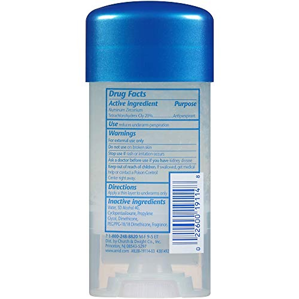 Arrid XX Extra Extra Dry Clear Gel Antiperspirant Deodorant, Morning Clean , 2.6 Oz, Pack of 6