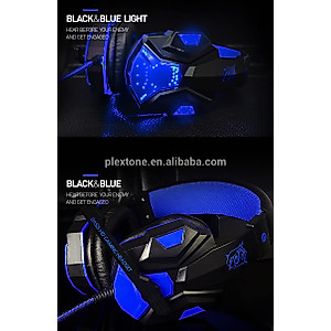 Plextone PC780 Gaming Headset with Microphone Stereo Bass Earphone for PC, Xbox One, PS4, Mac, Mobile and VR (Black and Red)