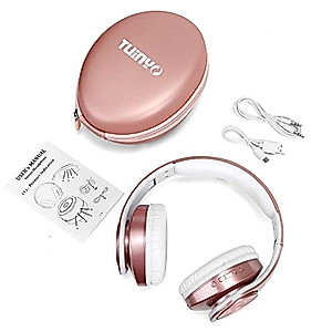 TUINYO Bluetooth Headphones, Wireless Headphones Over Ear with Microphone, Foldable & Lightweight Stereo Wireless Headset for Travel Work TV PC Cellphone