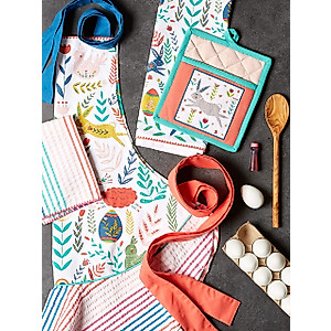 DII Easter Folk Collection, Springtime Kitchen, Dishtowel Set, Easter Garden, 4 Piece