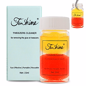 2 Pieces Eyelash Extension Tweezers Cleaner, Tweezers Cleaning Tool Kit with Liquid Glue Remover and Sponge Ball For Lash Extension Application