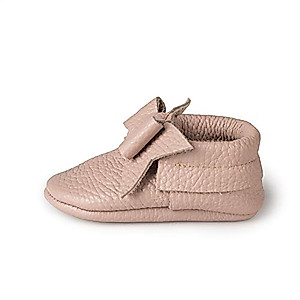 Littlebeemocs Bow Baby Moccasins (Italian Leather) Soft Sole Shoes for Girls | Infants, Babies, Toddlere (5, Tourmaline)