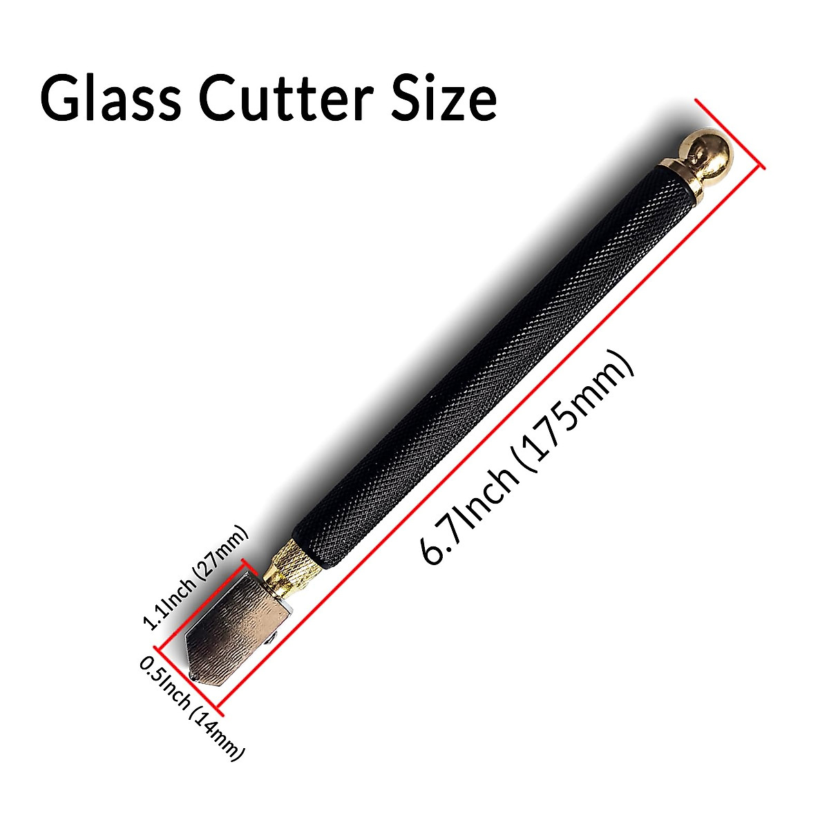 youkzuan Glass Cutter 2mm-20mm, Professional Carbide Tungsten Glass Cutters Tools, Brass Oil Fed Pencil Style Glass Cutting Tool for Tiles, Mosaic, Mirror