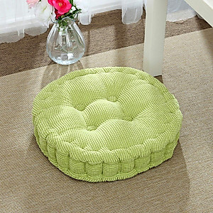 Round Soft Chair Cushions Home Floor Pillow Indoor Corduroy Chair Pads Office Seat Cushion, 17" D.