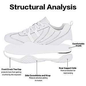 CADIDL Cheer Shoes Women Cheerleading Dance Shoes Tennis Athletic Flats Walking Sneakers for Girls White 7 (M) US