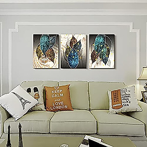 Abstract Canvas Wall Art For Living Room Family Wall Decor For Bedroom Kitchen Artwork Abstract Leaves Canvas Prints Painting Modern Office Wall Pictures Bathroom Home Decorations 12" X 16" 3 Pieces